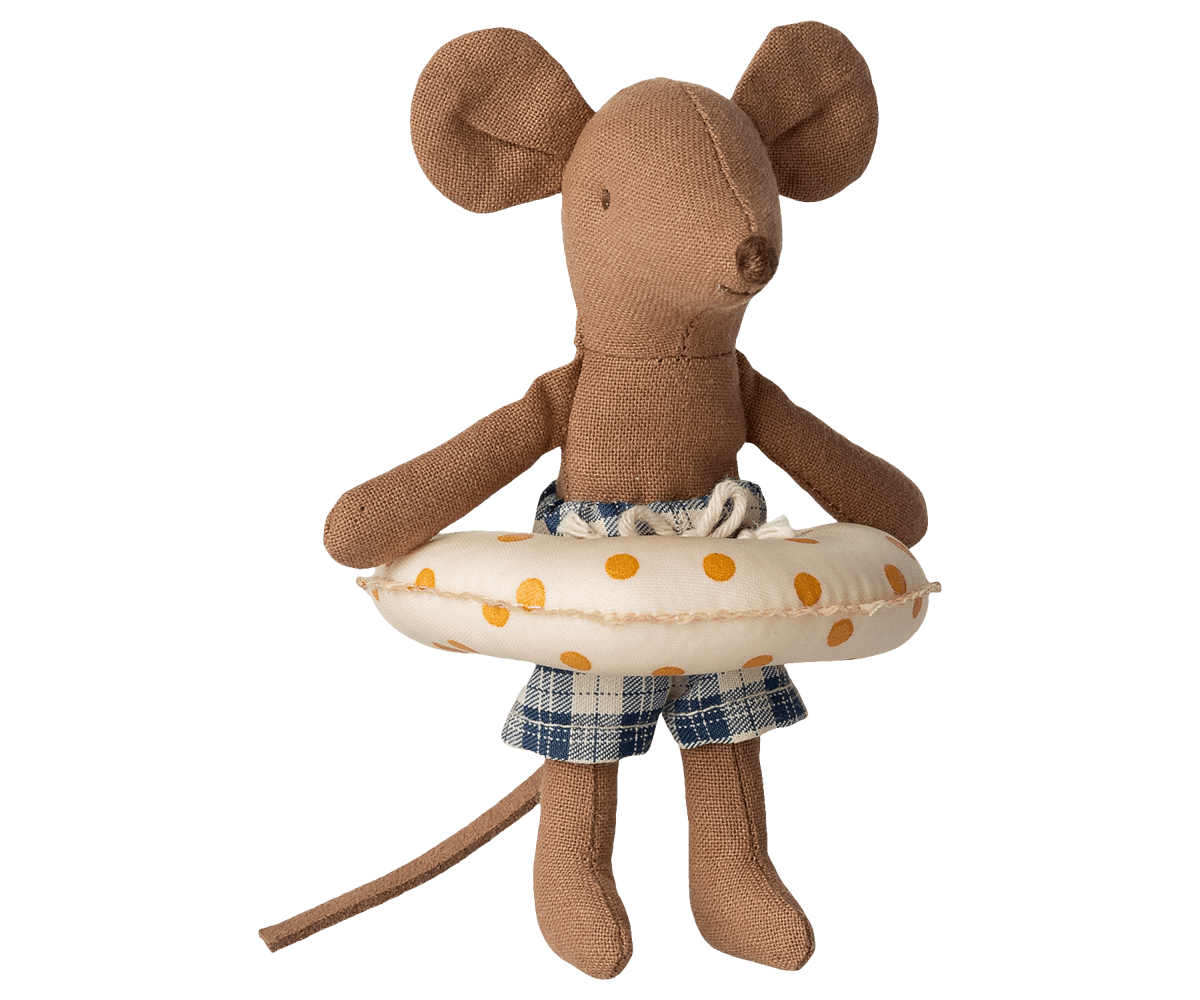 PRE-ORDER Maileg, Beach Mouse with Float, Little Brother - Yellow Dots ...